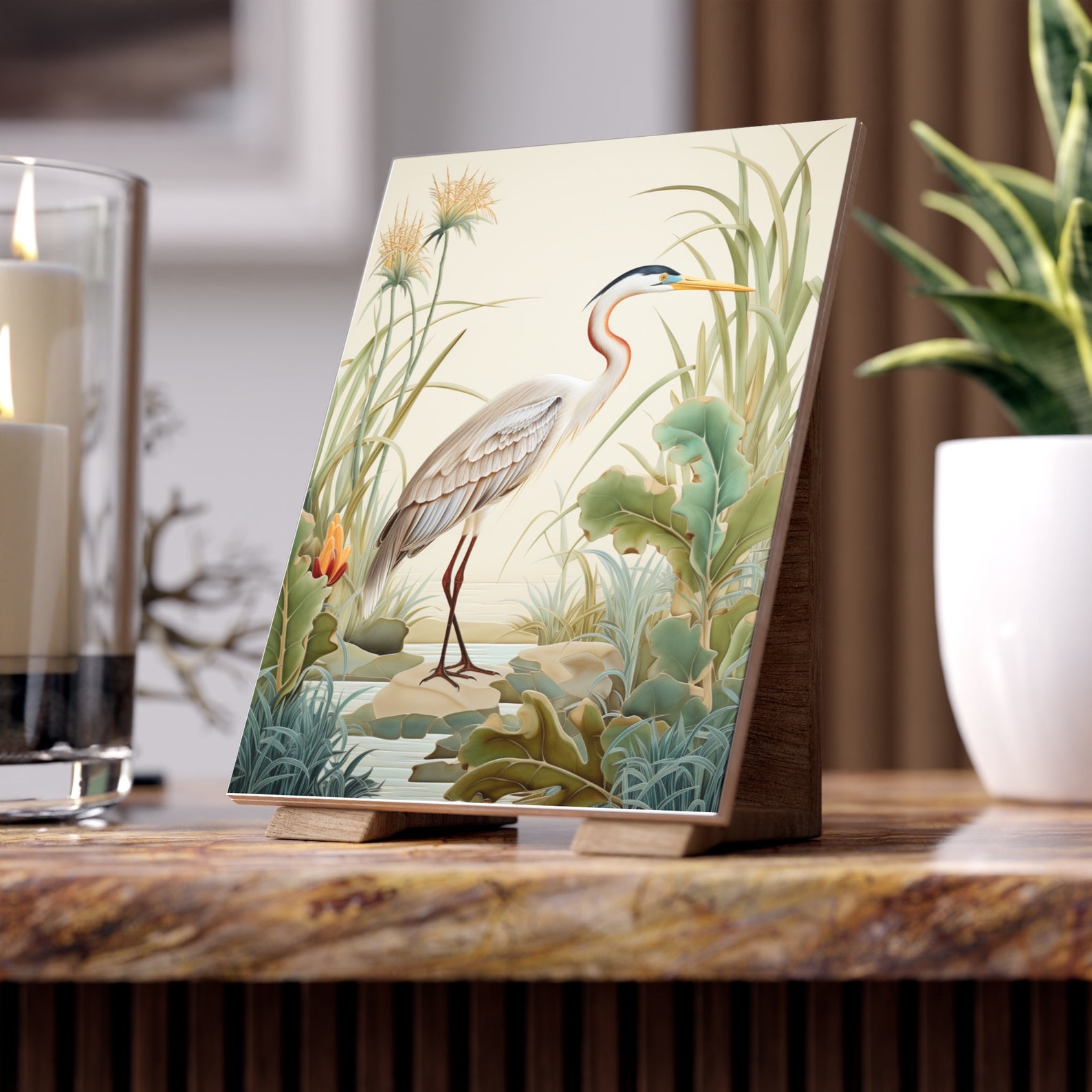 Grey Heron Tile Ceramic Grey Heron Tile or Mosaic. - Etsy