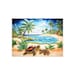 Sea Turtles Ceramic Tile or Mural, Turtles on the Beach Tile, Palm ...