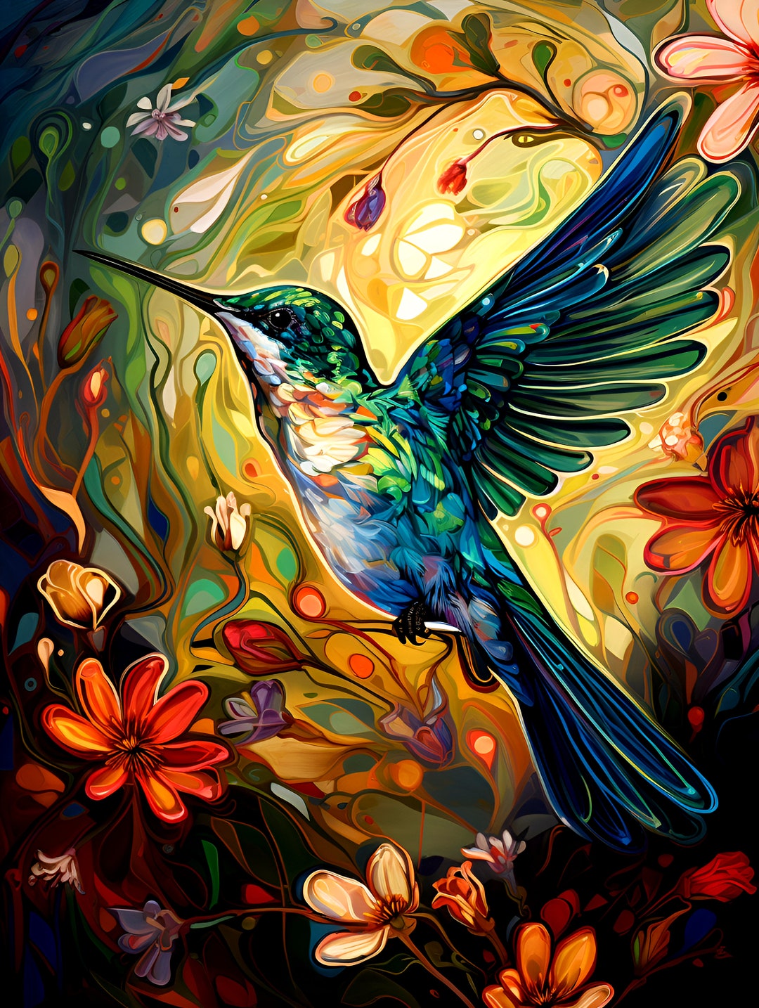 Hummingbirds Ceramic Tiles - Set of 2 -decorative Wall Tile, Bird ...