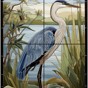 Blue Heron Tiles - Set of 2. - Etsy