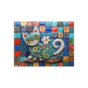 Cat Ceramic Tile. - Etsy
