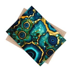 Geode Tiles, Set of 4. Green and Gold Geode Ceramic Tiles - Etsy