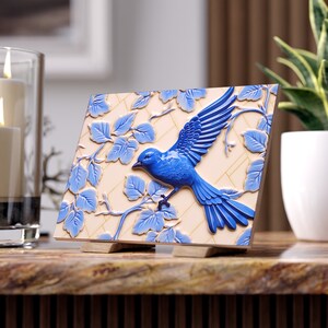 Bluebird Ceramic Tile, Bird Accent Tile - Etsy