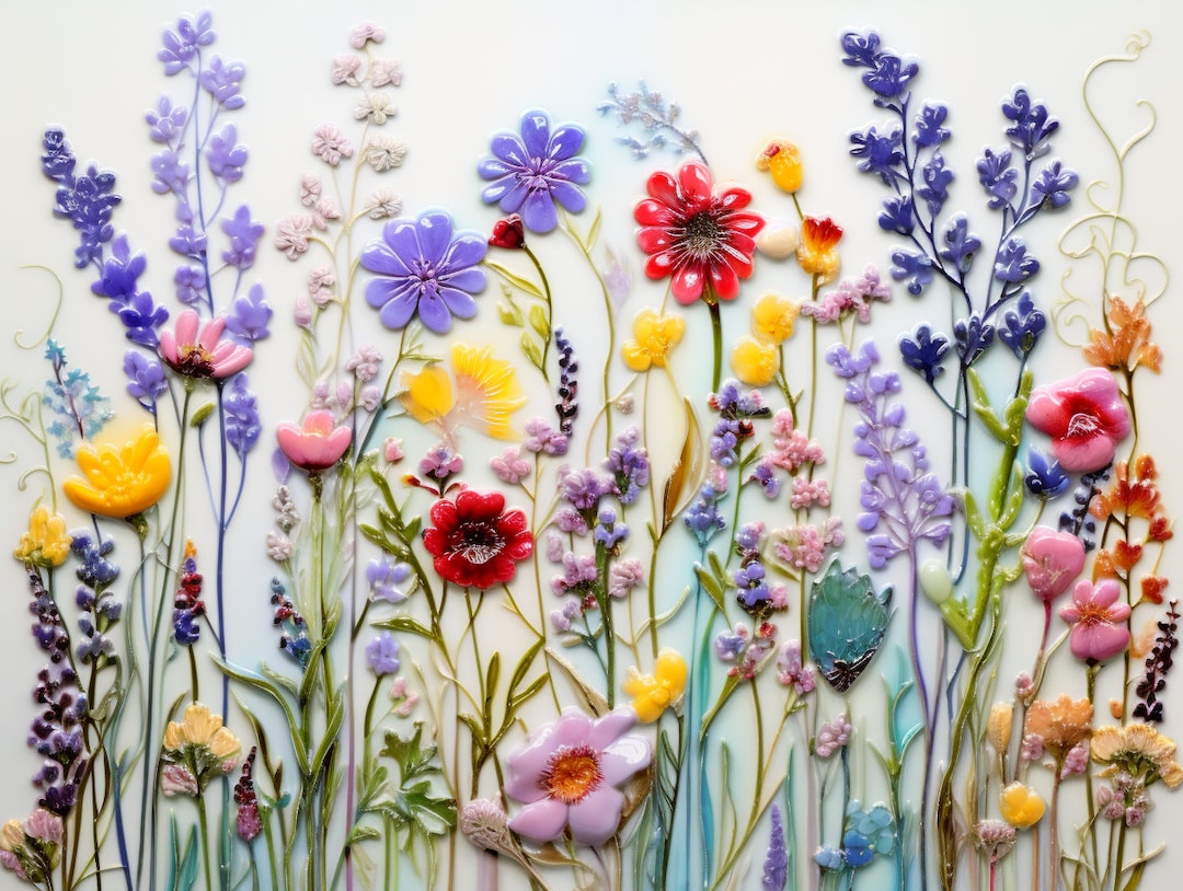 Wildflowers Wall Tiles, Ceramic Decorative Tiles, Floral Kitchen ...