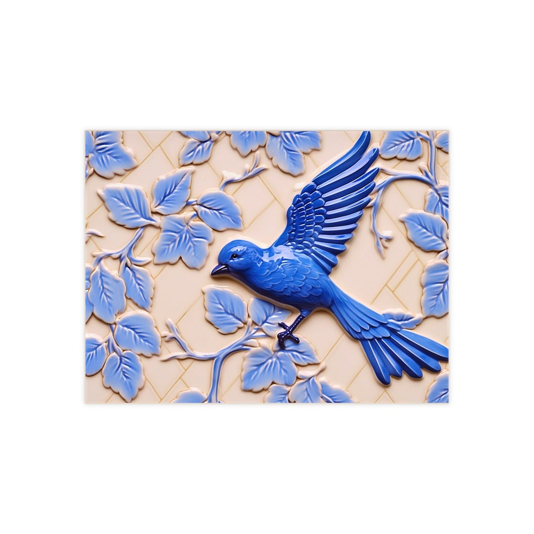 Bluebird Ceramic Tile, Bird Accent Tile - Etsy