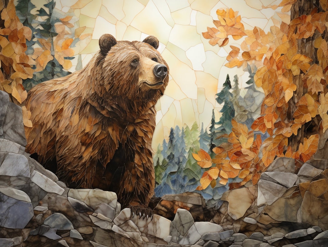 Friendly Bear Ceramic Tiles or Murals. Set of 2. - Etsy