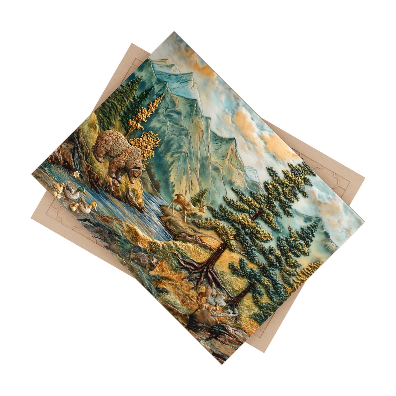 Wildlife Ceramic Tile or Mural. Deer, Bear, Ducks, Mink, Squirrel Tile ...