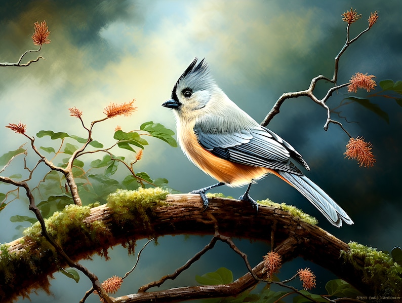 Tufted Titmouse Bird Ceramic Tile Bird Accent Tile - Etsy