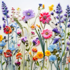 Wildflowers Wall Tiles, Ceramic Decorative Tiles, Floral Kitchen ...