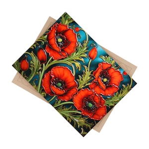 Ceramic Poppy Tiles, Set of 3. - Etsy