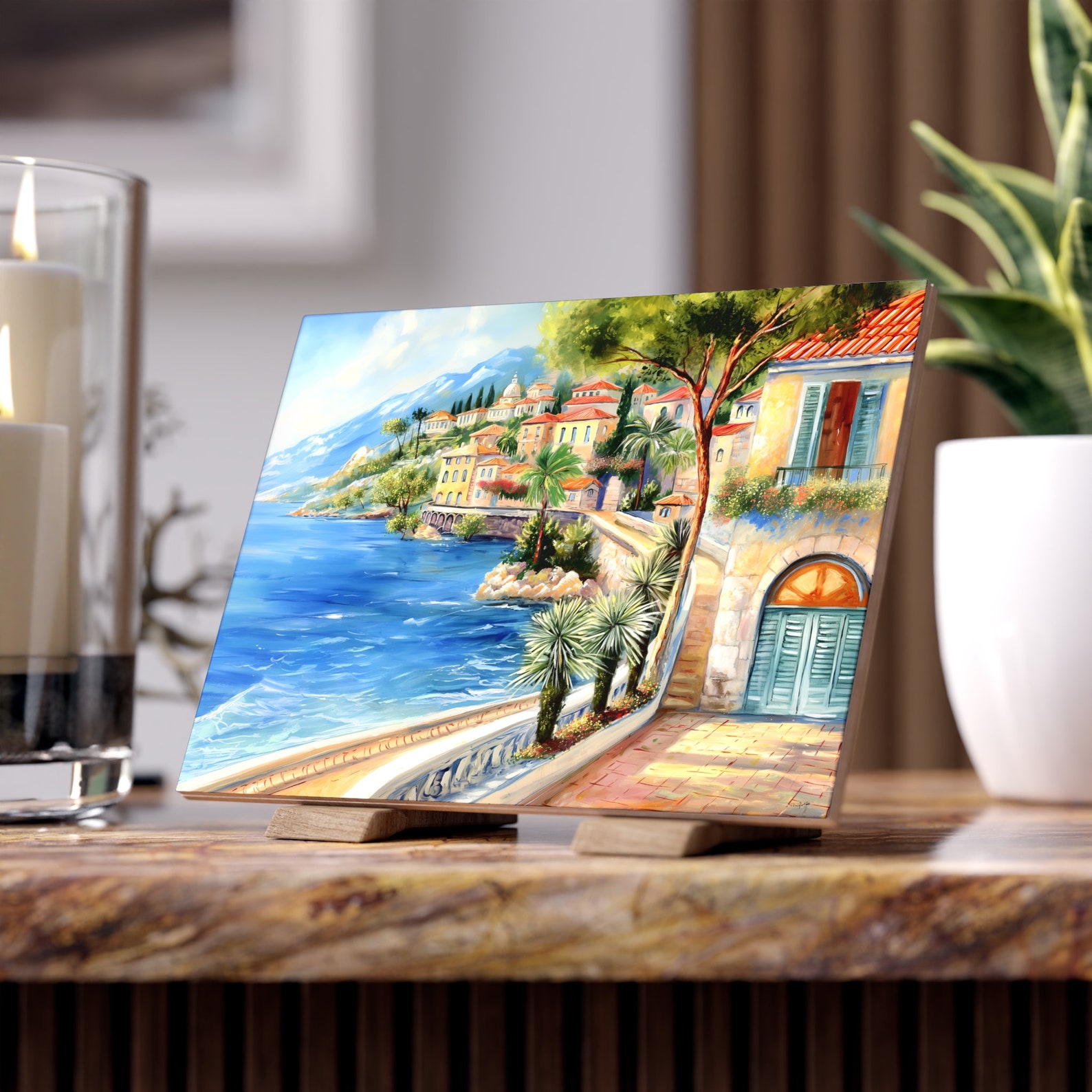 French Riviera Ceramic Tile or Mural. - Etsy