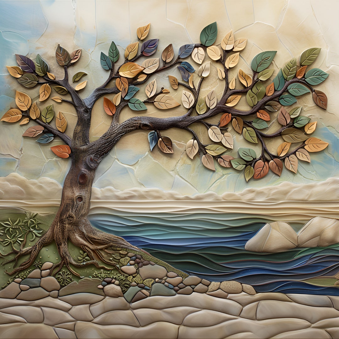 Tree by the Coast Ceramic Tile or Mural. - Etsy
