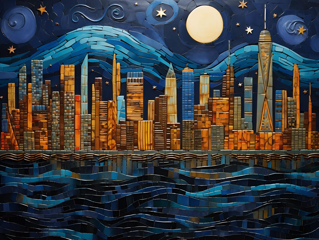 Manhattan Ceramic Tile or Mural. New York City Skyline. - Etsy