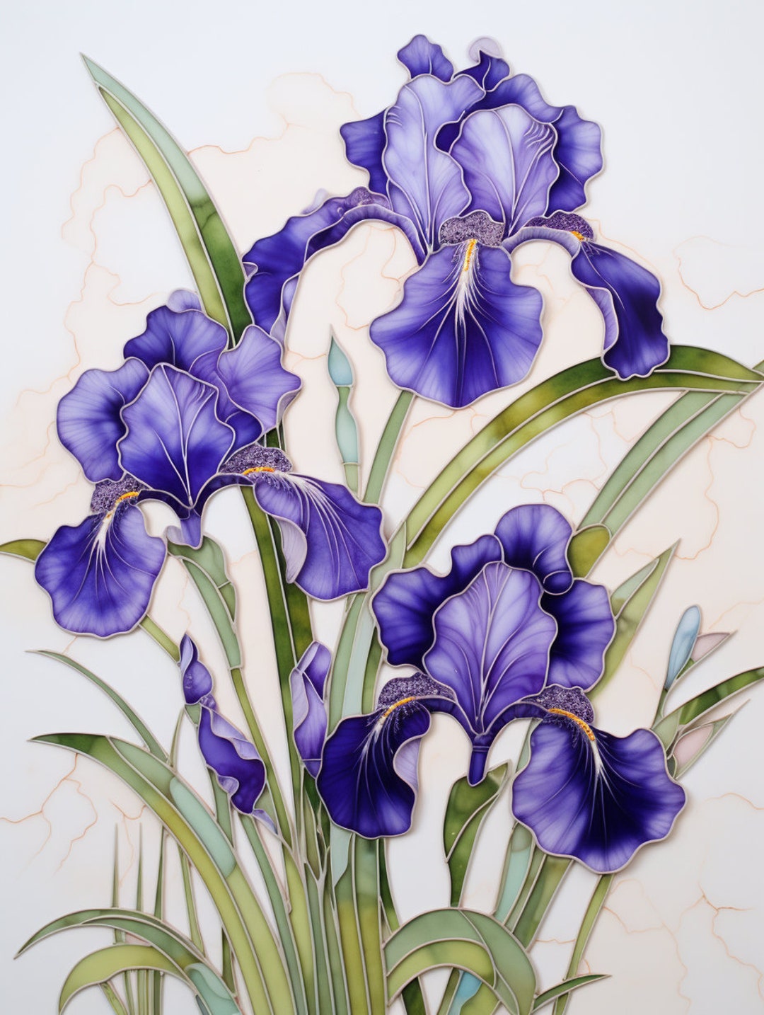 Iris Tiles, Set of 2. Ceramic Irises Tile. - Etsy