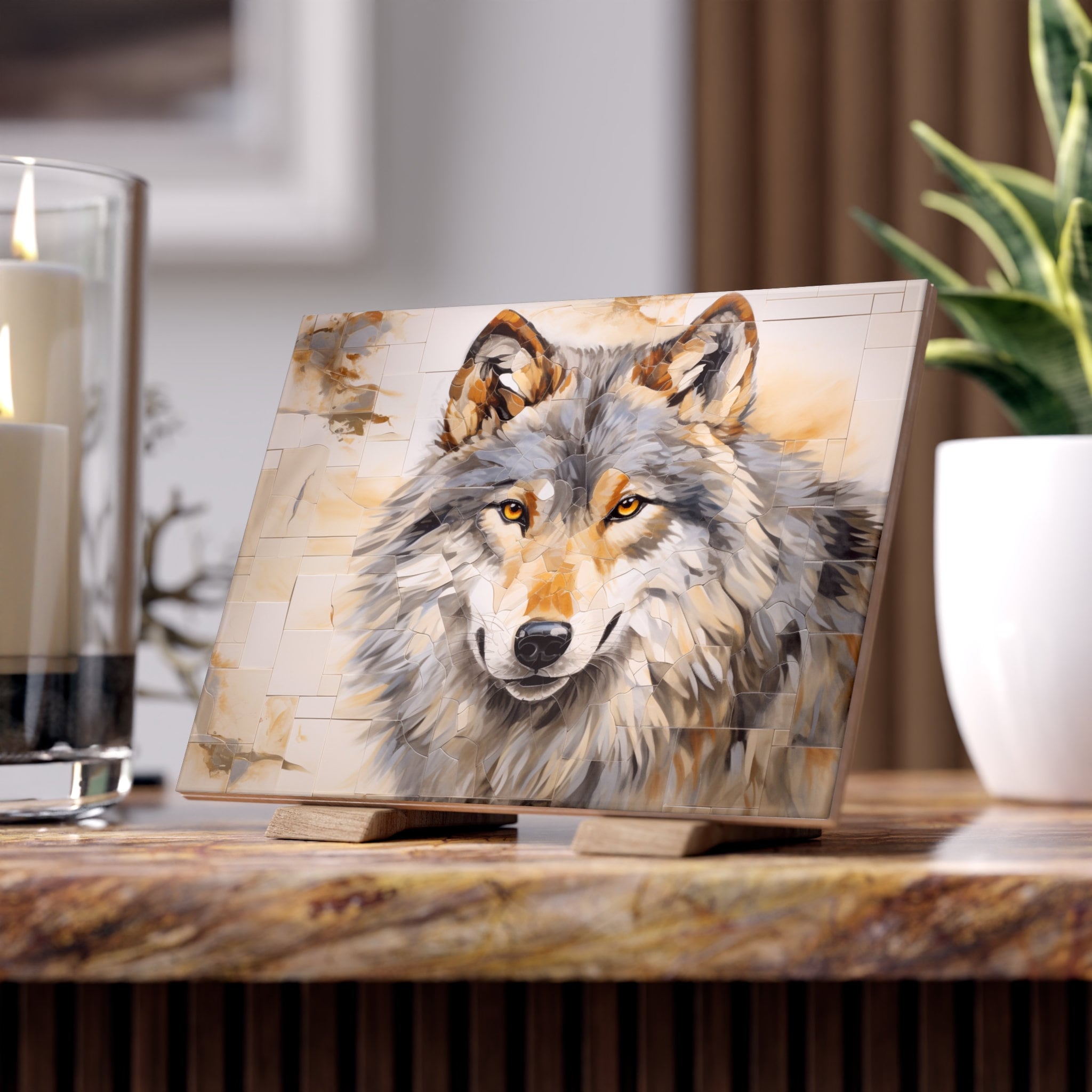 Wolf Ceramic Tile or Mural , Wolf Decorative Tile or Mural, Wild ...