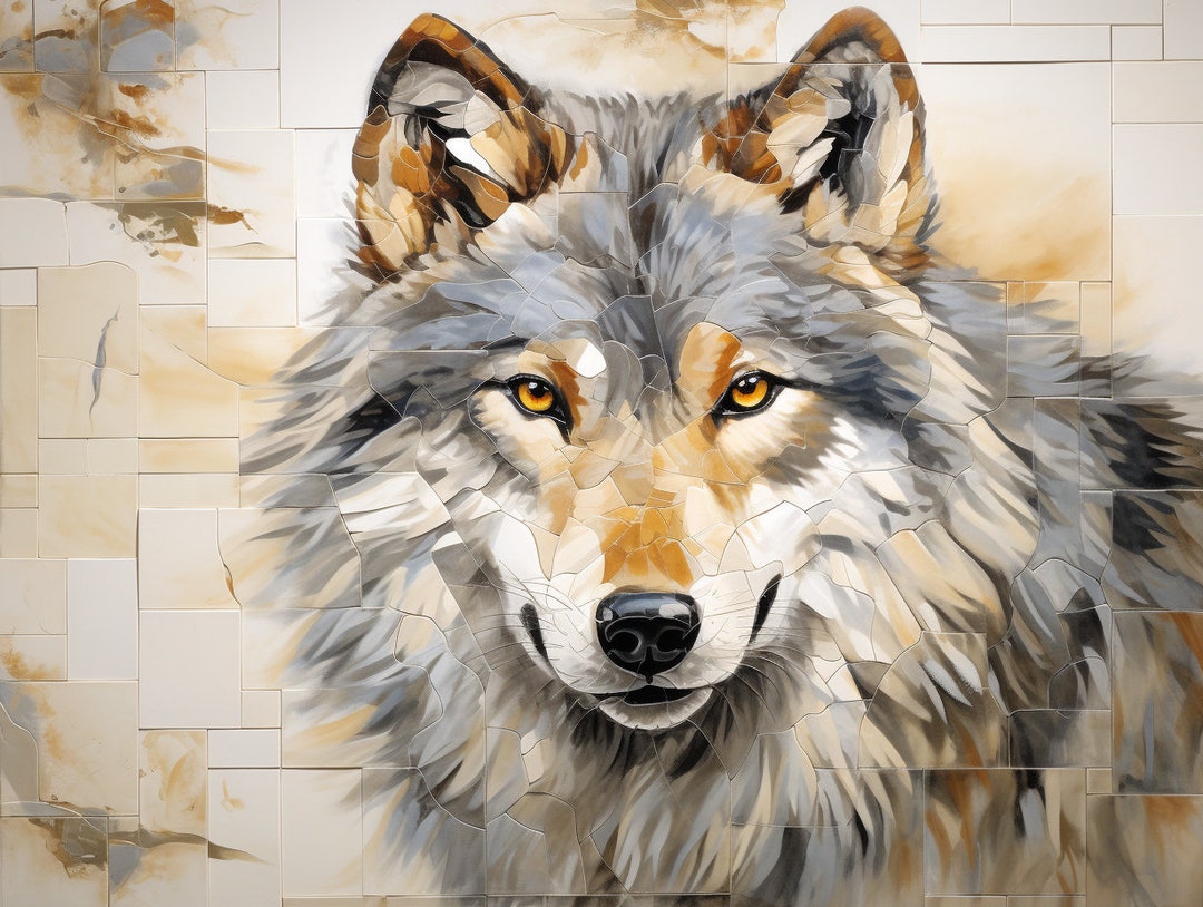 Wolf Ceramic Tile or Mural , Wolf Decorative Tile or Mural, Wild ...