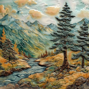 Mountain Wildlife Ceramic Backsplash Tiles. Bear Tile. Moose Tile. - Etsy
