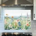 Meadow Landscape Ceramic Backsplash. Wildflowers in the Meadow Wall ...