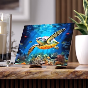 Turtle Ceramic Tile, Under the Sea Mural. - Etsy UK