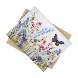 Butterfly Wildflower Ceramic Tile Backsplash - Floral Wall Art - Etsy