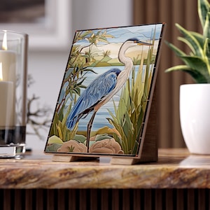 Blue Heron Tiles - Set of 2. - Etsy