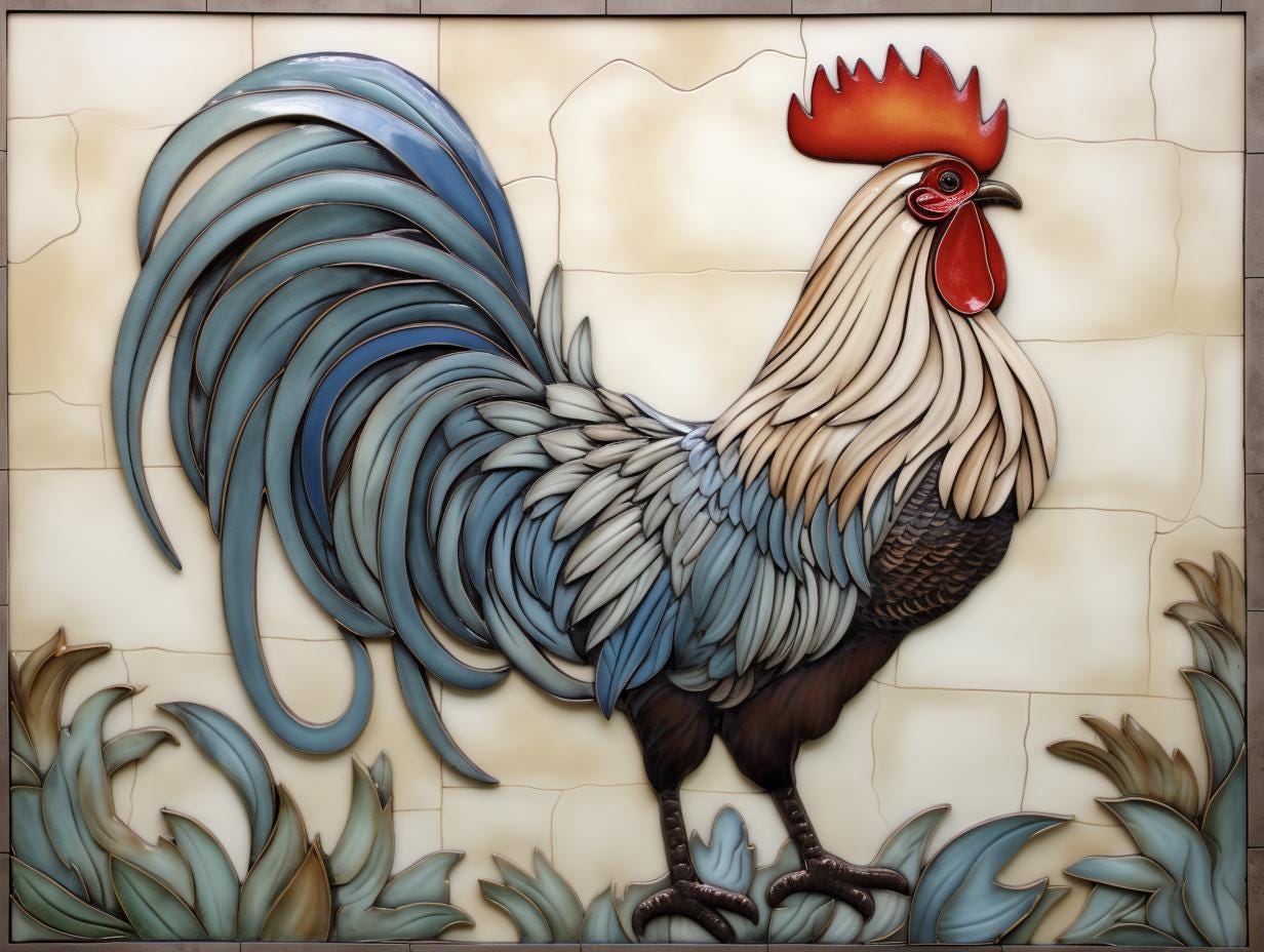 Clay Rooster Ceramic Tile or Mural - Etsy