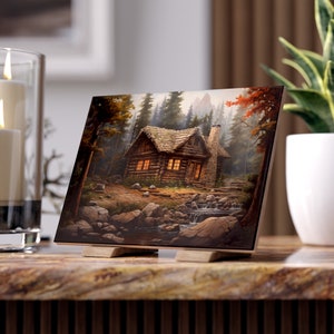 Log Cabin Ceramic Tile or Mural. - Etsy