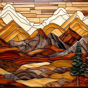 Ceramic Nature Tiles, Mountain Forest Tiles Decorative Accent Tiles. - Etsy