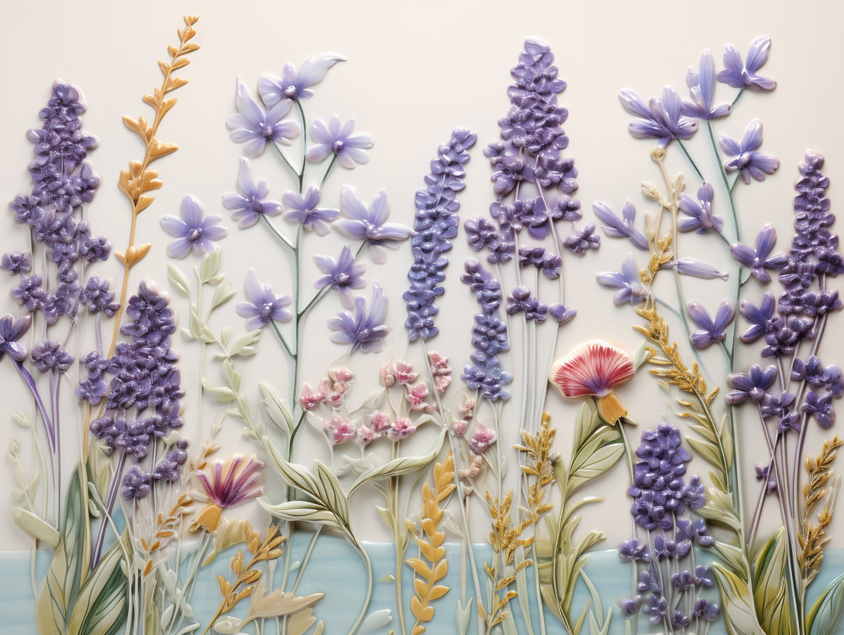 Lavender Flower Accent Tile: Kitchen Bathroom Backsplash (8x6") - Etsy