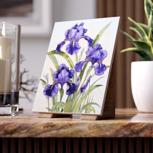 Iris Tiles, Set of 2. Ceramic Irises Tile. - Etsy