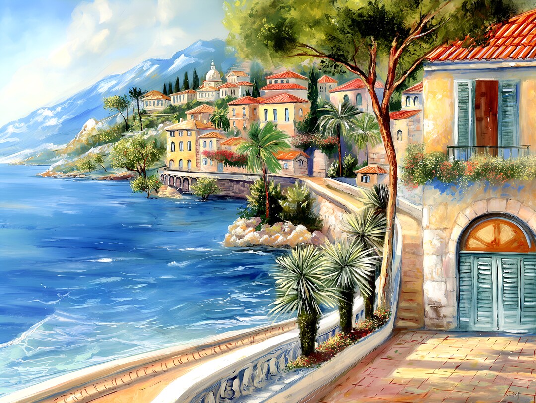 French Riviera Ceramic Tile or Mural. - Etsy