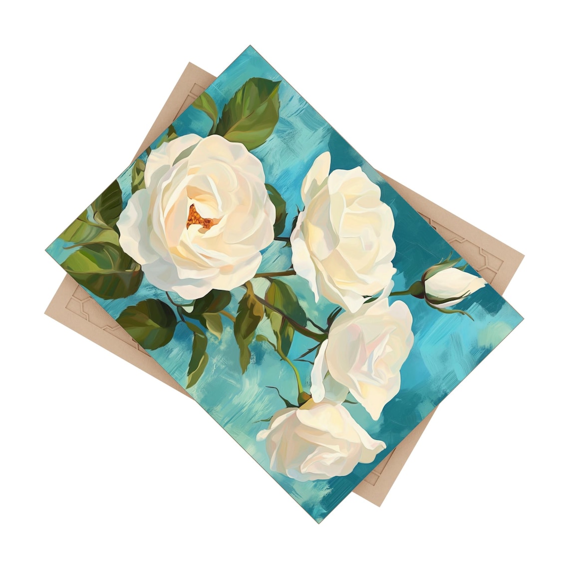 White Roses Ceramic Tiles or Murals. Floral Kitchen Backsplash, Modern ...