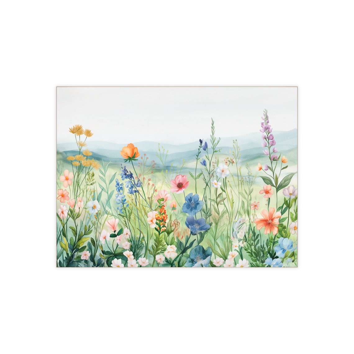 Meadow Landscape Ceramic Backsplash. Wildflowers in the Meadow Wall ...