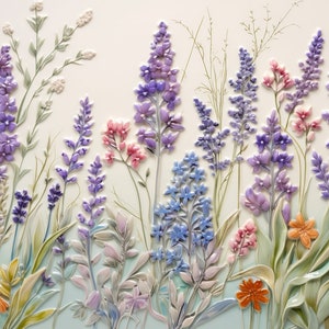 Lavender Flower Accent Tile: Kitchen Bathroom Backsplash (8x6") - Etsy