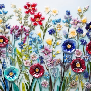 Summer Flowers Ceramic Tiles. - Etsy