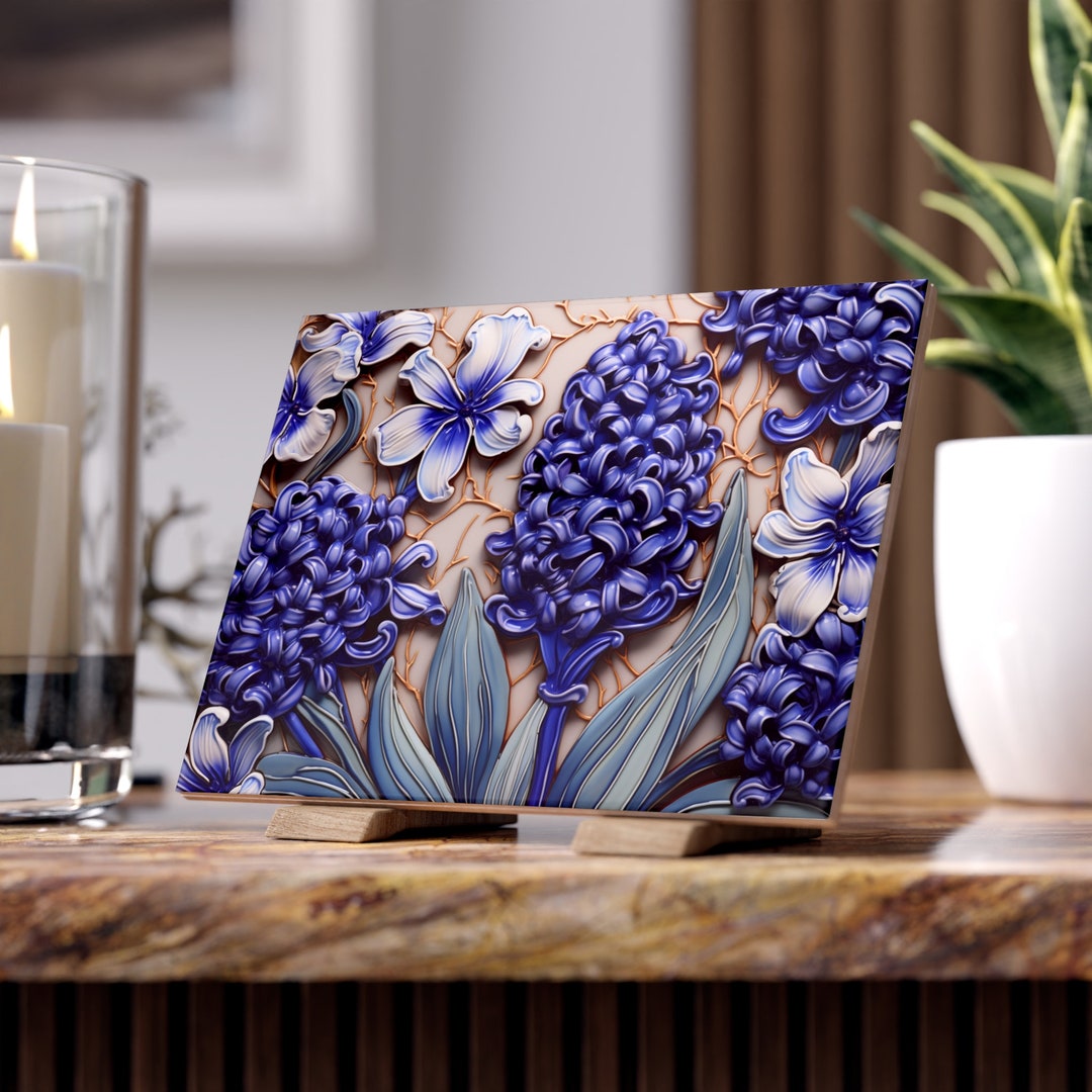 Ceramic Tiles Hyacinth Flowers, Floral Decorative Tiles - Etsy