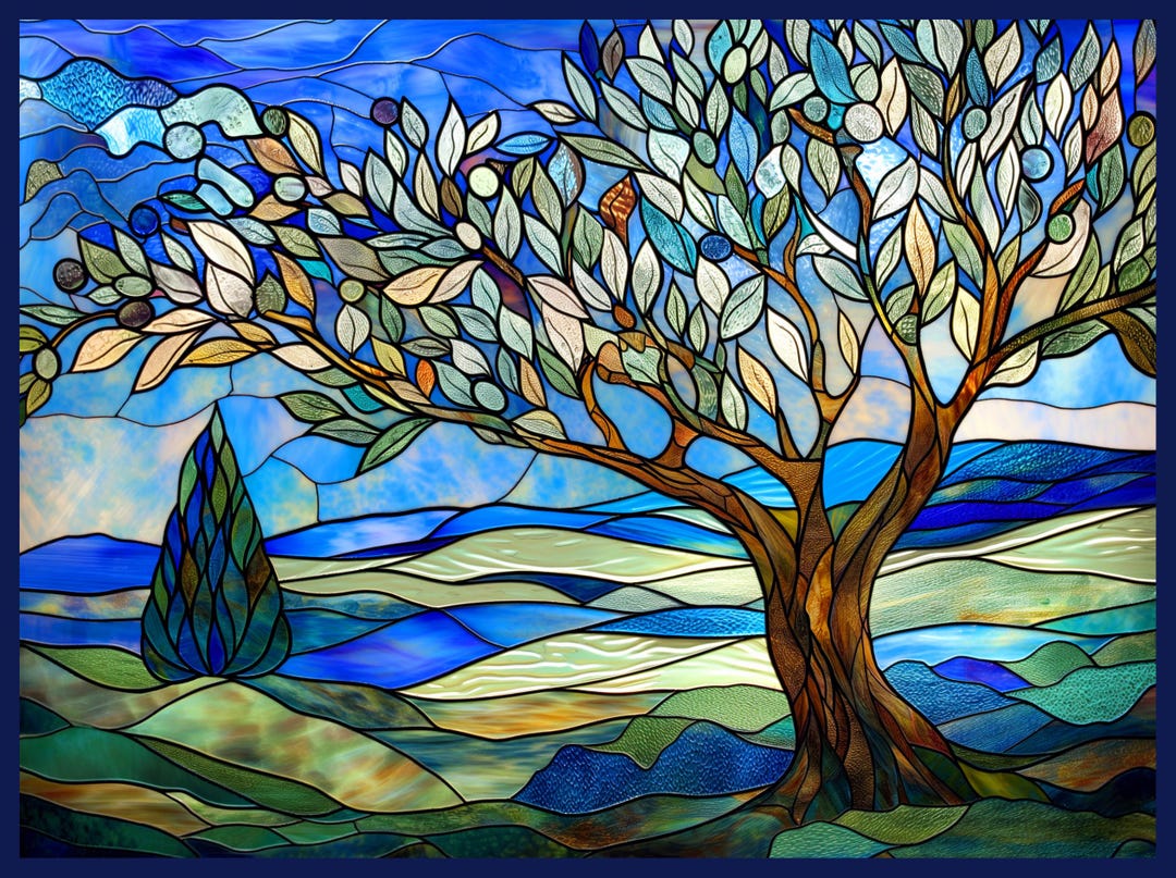 Nature Landscape Ceramic Tile or Mural. Tree on the Hill Kitchen ...
