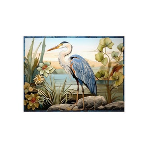 Ceramic One Heron Tile Backsplash. Big Bird Mosaic. - Etsy