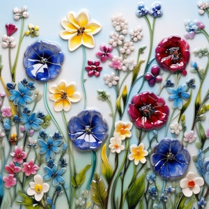 Summer Flowers Ceramic Tiles. - Etsy