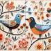 Ceramic Backsplash -scandinavian Birds Tile Mosaic. - Etsy