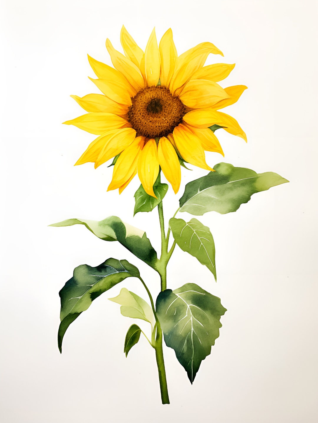 Sunflowers Ceramic Tiles Set of 2 Watercolor Sunflower Tiles ...