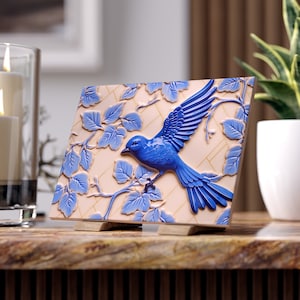 Bluebird Ceramic Tile, Bird Accent Tile - Etsy