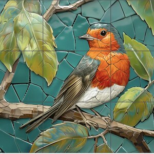 Robin Ceramic Tile or Mural. Bird Home Décor, Ceramic Kitchen ...