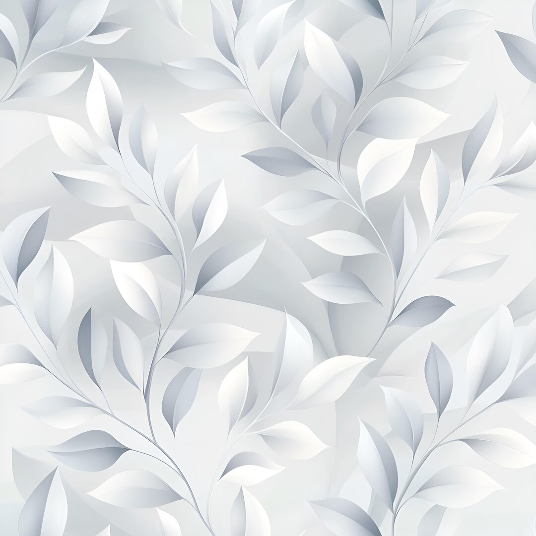 Blue Grey Leaf Pattern Peel & Stick or Non-pasted Wallpaper. - Etsy
