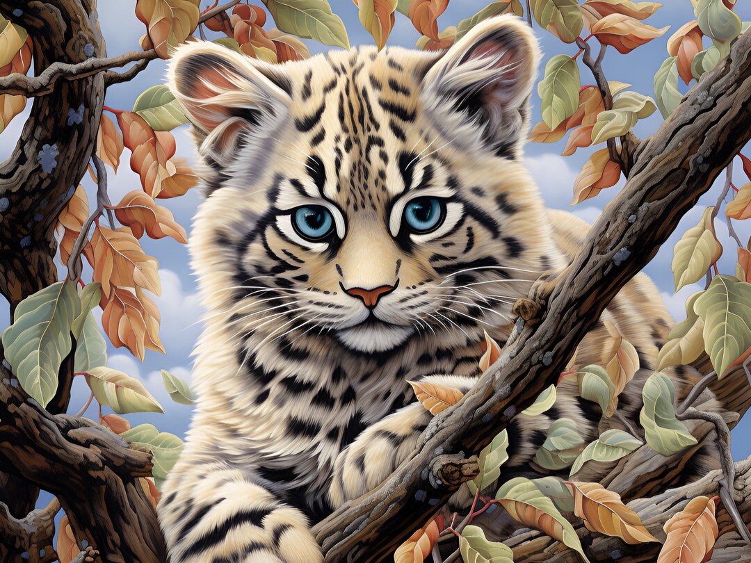 Snow Leopard Ceramic Tile, Big Cat Tile, Wild Cat Tile - Etsy