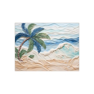 Palm Tree by the Ocean Ceramic Tile Backsplash. Beach Accent Tile ...