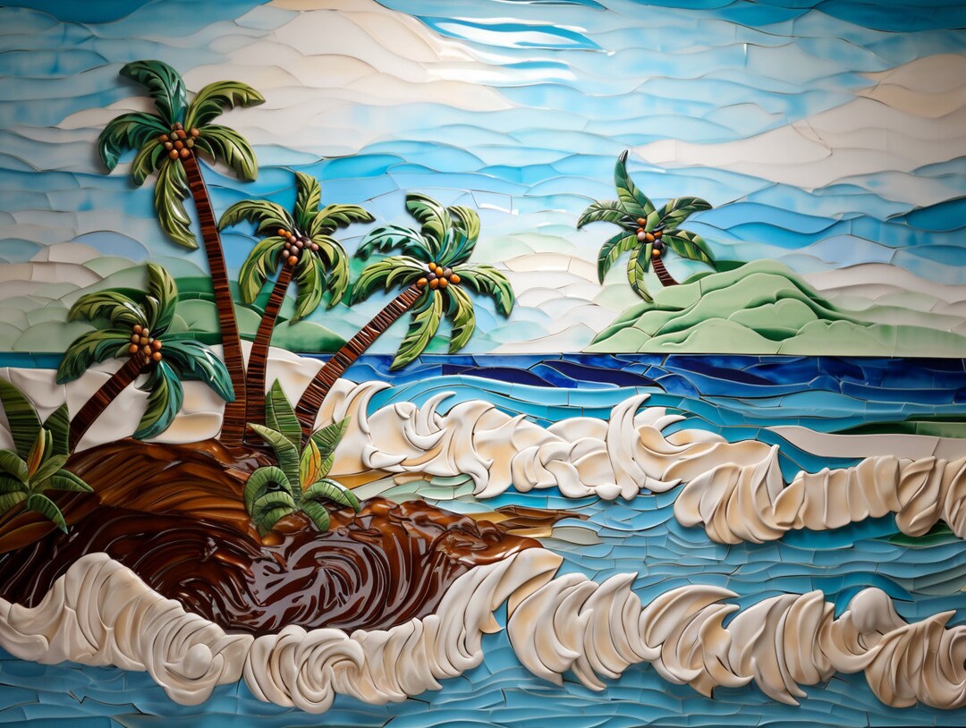 Palm Trees Ceramic Tiles. - Etsy