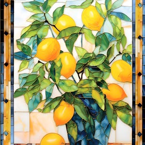 Lemon Tree Ceramic Tile or Mural. - Etsy