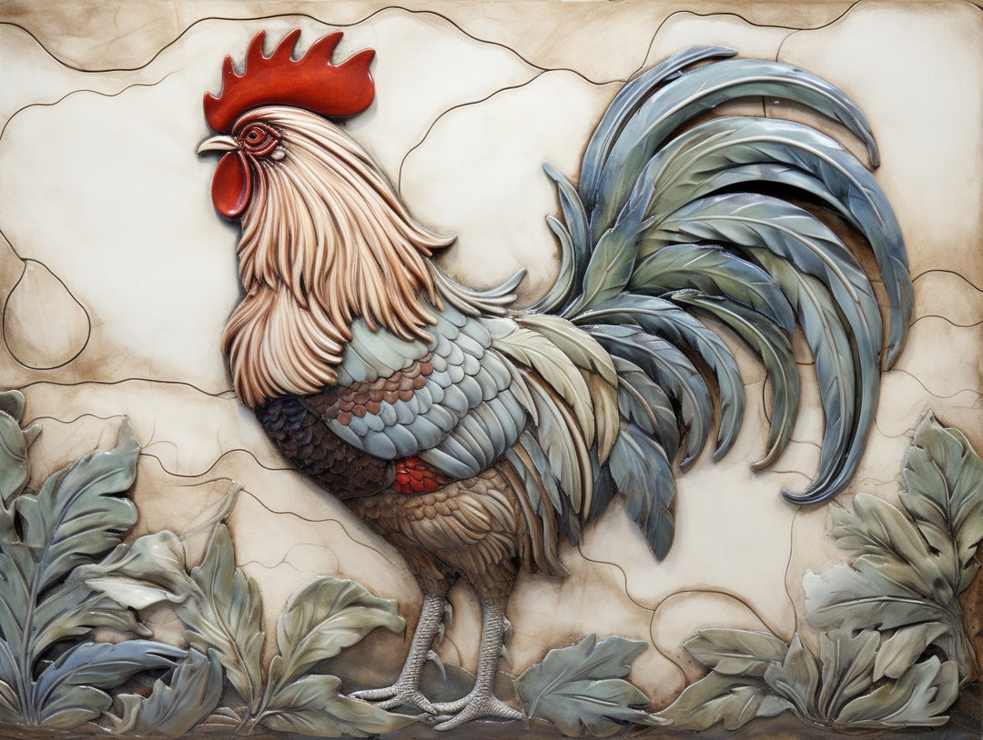 Clay Rooster Ceramic Tile or Mural - Etsy