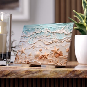 Seashells Ceramic Tile Backsplash, Sand Beach Decorative Tile or Mural ...